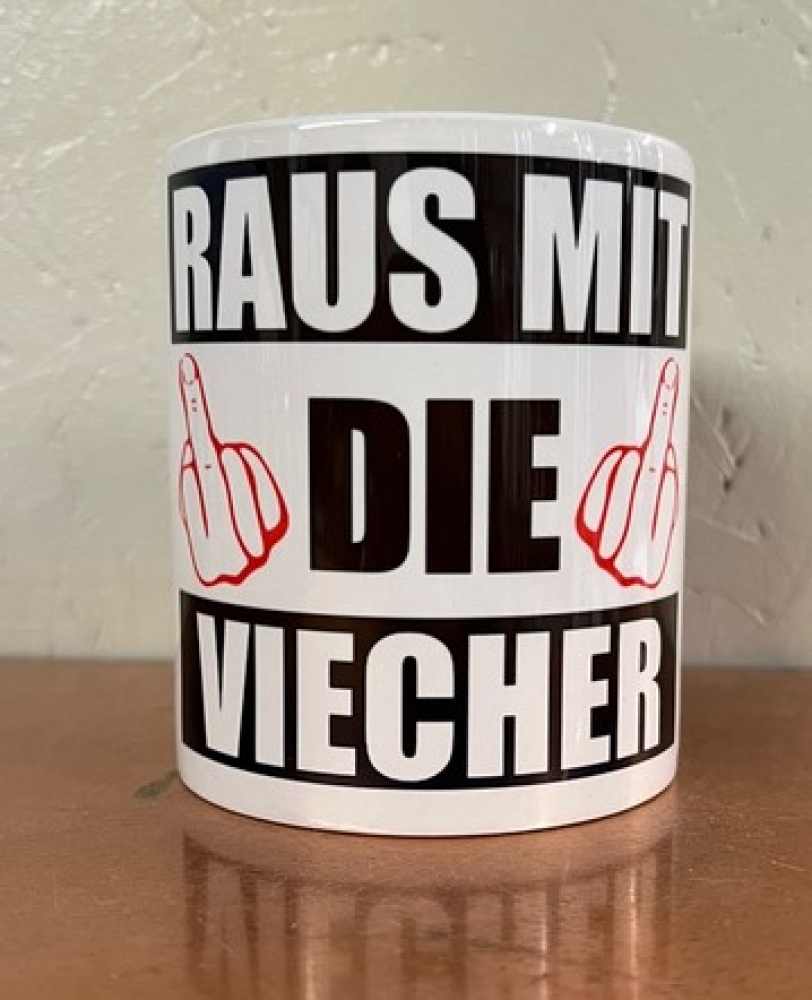 Tasse - Raus mit die Viecher - Druck 18 GmbH - Herritage Online-Shop ...