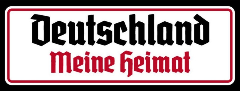 Blechschild - 27x10cm - Deutschland meine Heimat - schwarz/weiß/rot ...